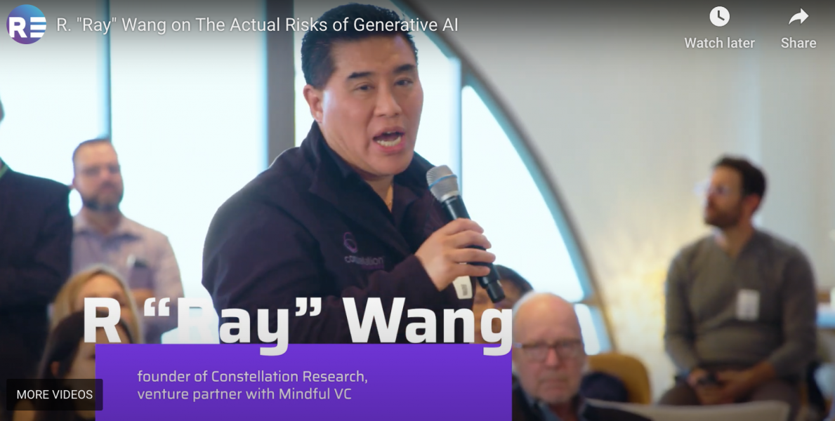 R "Ray" Wang on the Actual Risks of Generative AI | Constellation Research Inc.